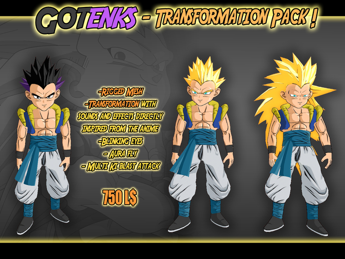Second Life Marketplace - -]S-WORLD[- Gotenks Transformation Pack (-30%)